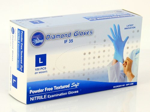Nitrile Examination Powder Free Gloves Medical Blue Box Of 100